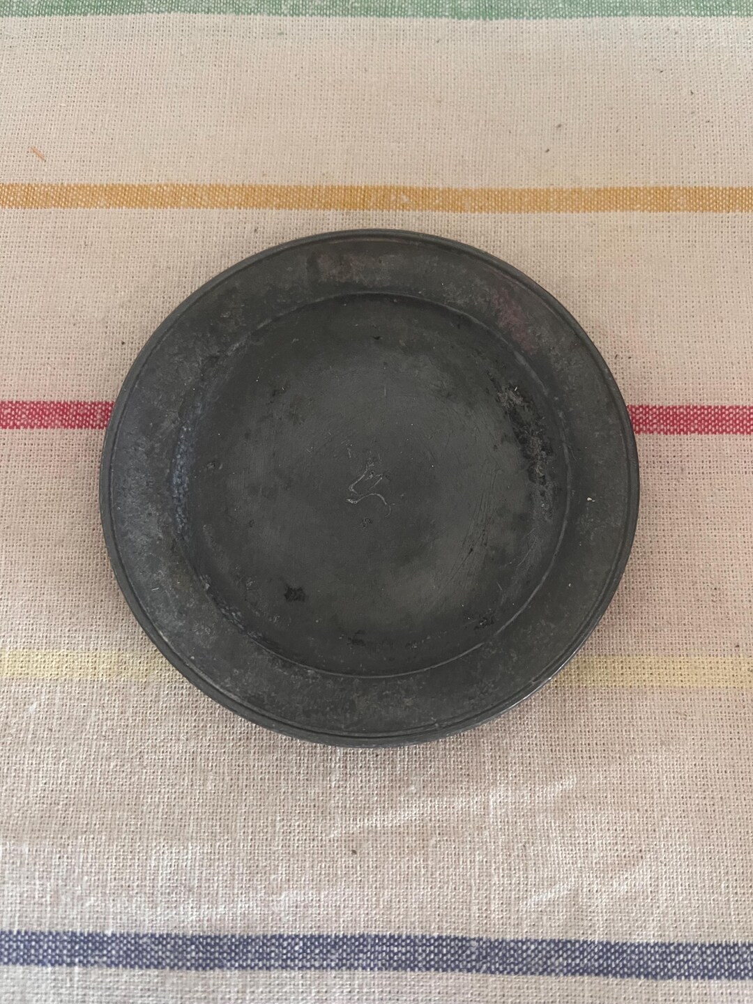 A Small Italian Antique Pewter Peltro Dish Tray Paten Used for ...