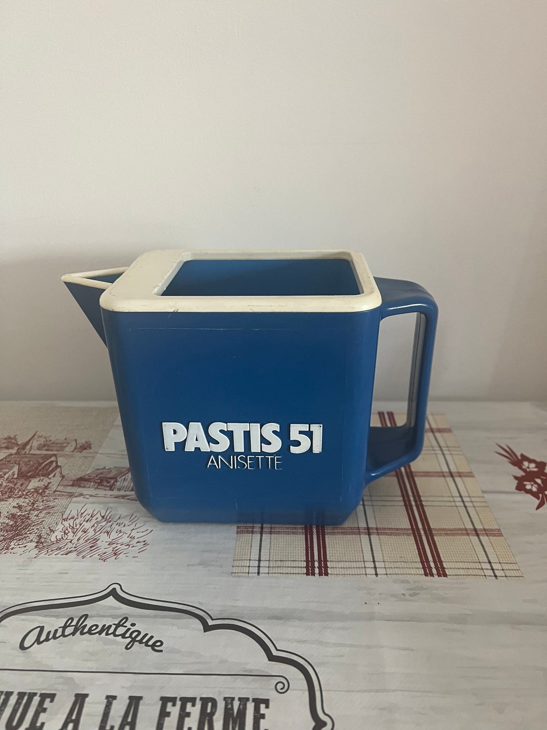 A Large French Vintage Blue Traditional Retro Pastis 51 Plastic Water ...