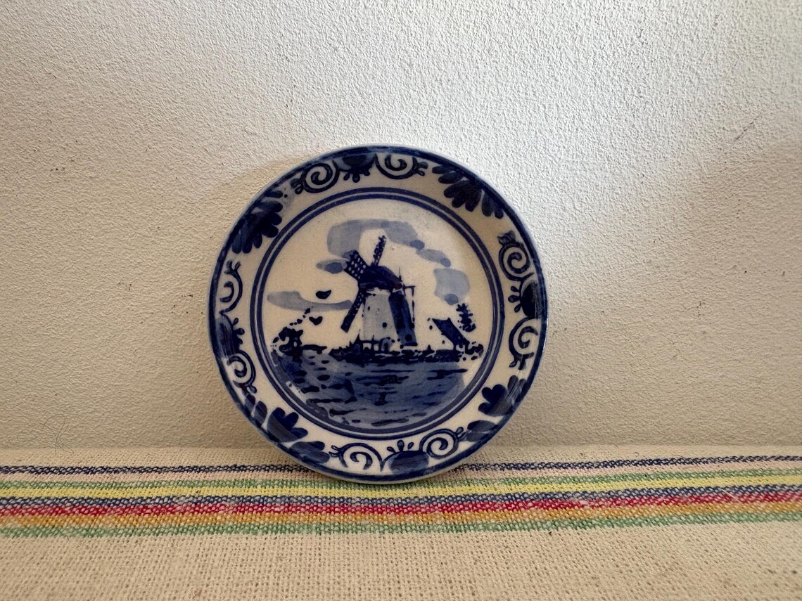 A Beautiful Delft Blauw Stamped Dutch Holland China Hand Painted Blue ...