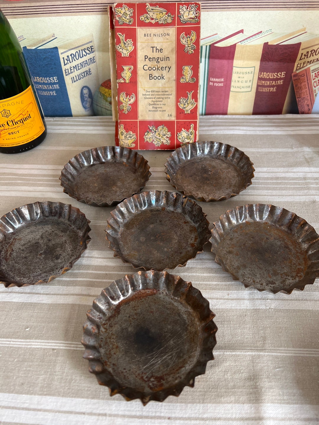 Set of Six French Tart Metal Fluted Cases to Make Lovely Individual ...