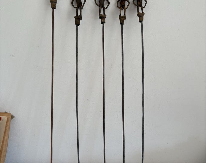 Set of 5 Different Animal Design Barbecue Kebab Skewers With Brass ...