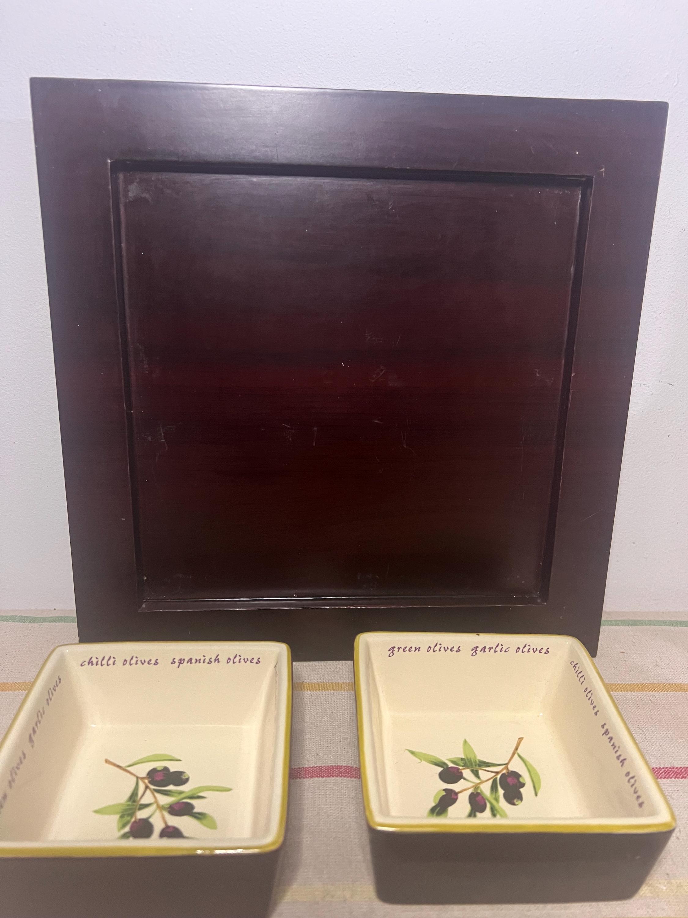 Vintage Original Boxed 1970s Rayware Wooden Tray With Four Olive Design ...