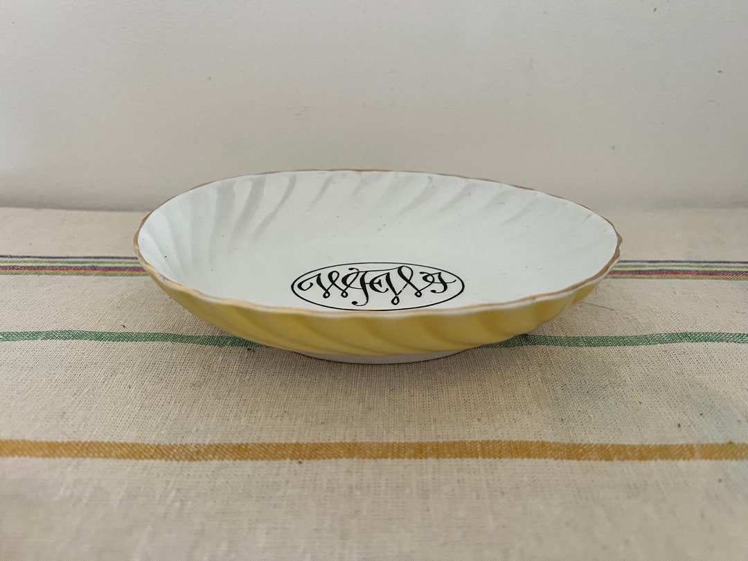 A Burleigh Ware Ironstone Oval Yellow, Gold and White Soap, Trinket ...
