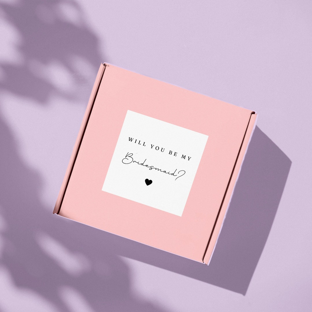 Bridesmaid Proposal Box Sticker, Will You Me My Bridesmaid, Maid of ...