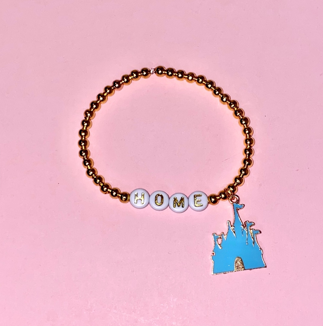 Disney Castle Inspired Personalization Custom Beaded Bracelet Castle ...