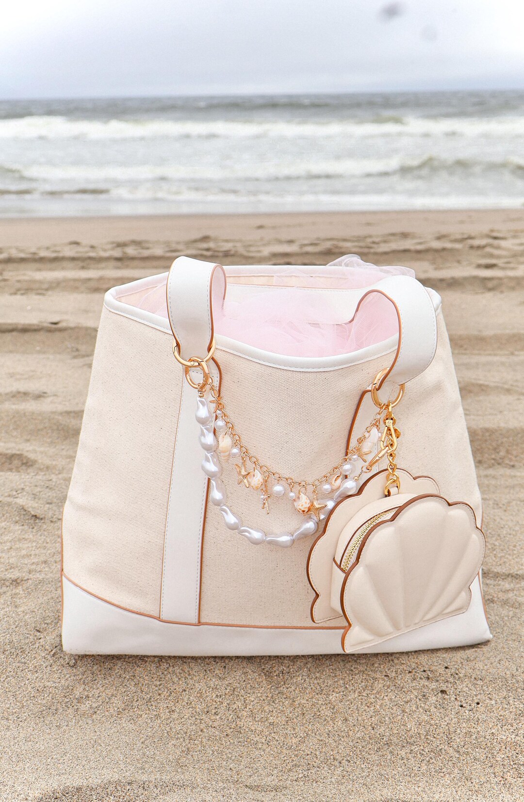 Summer Sea Shells and Pearls Bag Charms for Totes and Purses - Etsy