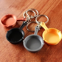 Chef Frying Pan Spatula Charm Key Ring, Personalized Initial Cooking ...
