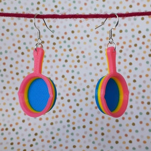 Pan Pansexual Pride Earrings, Fun Queer Dangle Earring Set, Frying Pans ...