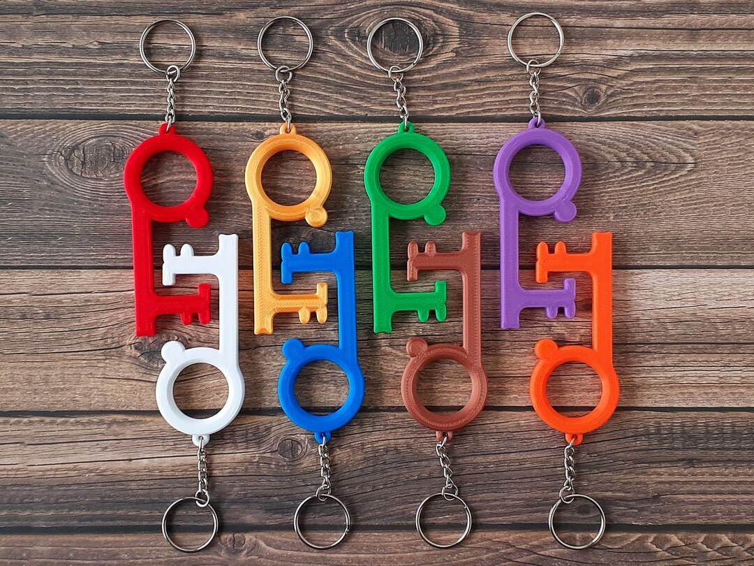 Hands Free Door Opener Keychain, Multiple Colours, Button Pusher 3D ...