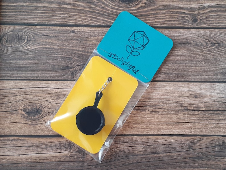 Frying Pan Keychain Copper Silver Gold Black Custom Colours - Etsy