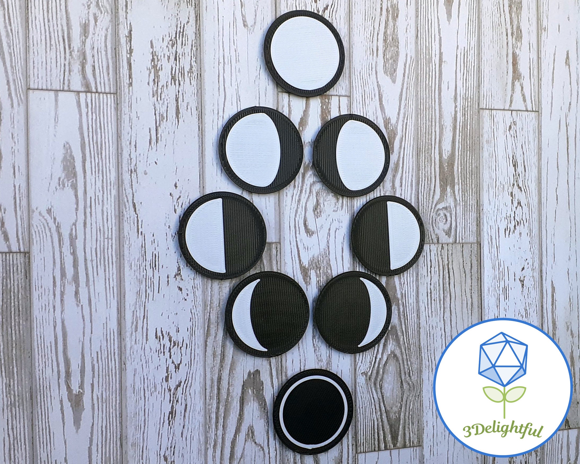 Lunar Cycle Magnets, Set of 8, Full Moon - New Moon, Shrine Decor ...