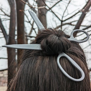Scissor Hair Pins, Set of 2, Personalized Gift, Thick or Thin Hair Bun ...