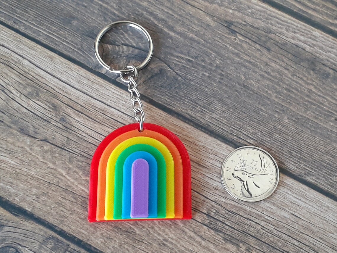 Rainbow Boho Keychain, LGBTQ+ Pride, 3D Print - Etsy