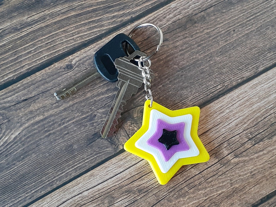 Enby Pride Keychain, Non-binary Star, LGBTQ+ Subtle Pride - Etsy