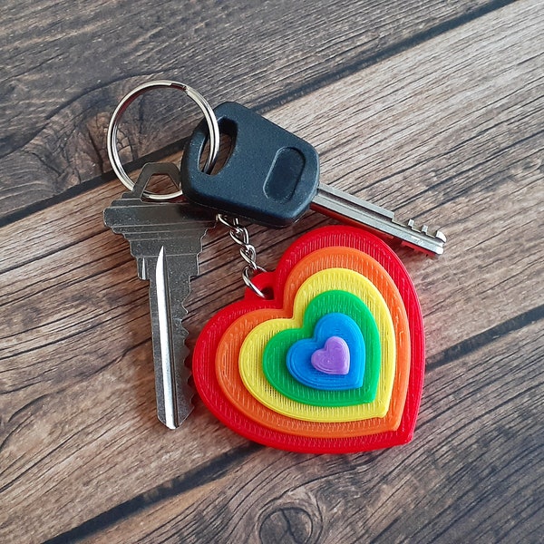 3d Printed Heart Keychain - Etsy