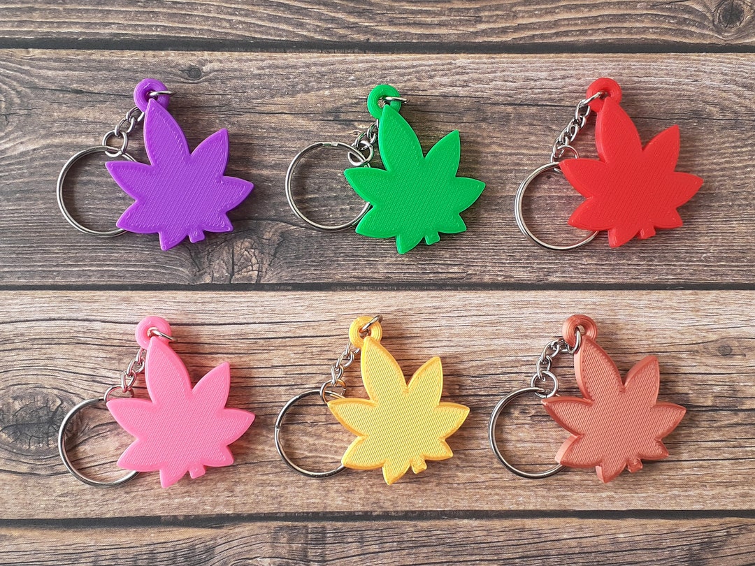 Pot Leaf Keychain, Multiple Colours, Gift for Stoners - Etsy