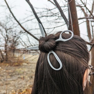 Scissor Hair Pins, Set of 2, Personalized Gift, Thick or Thin Hair Bun ...