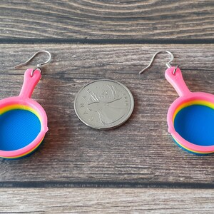 Pan Pansexual Pride Earrings, Fun Queer Dangle Earring Set, Frying Pans ...