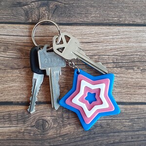 Trans Pride Star Keychain, 3D Printed, LGBTQ+, Subtle Pride - Etsy