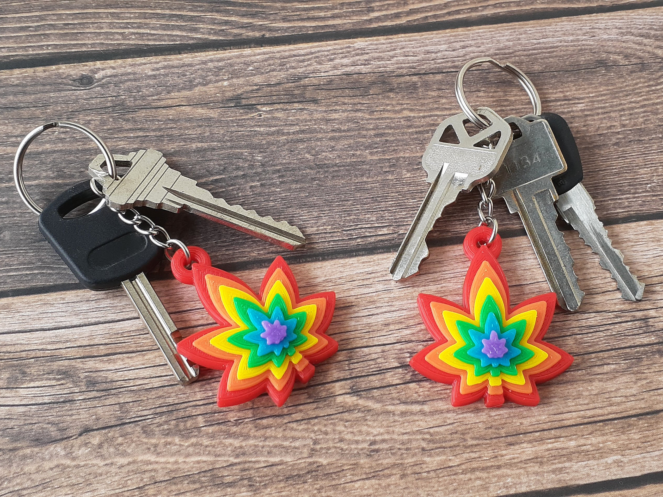 Rainbow Weed Leaf Keychain 3D Printed Pride Keyring LGBTQ - Etsy