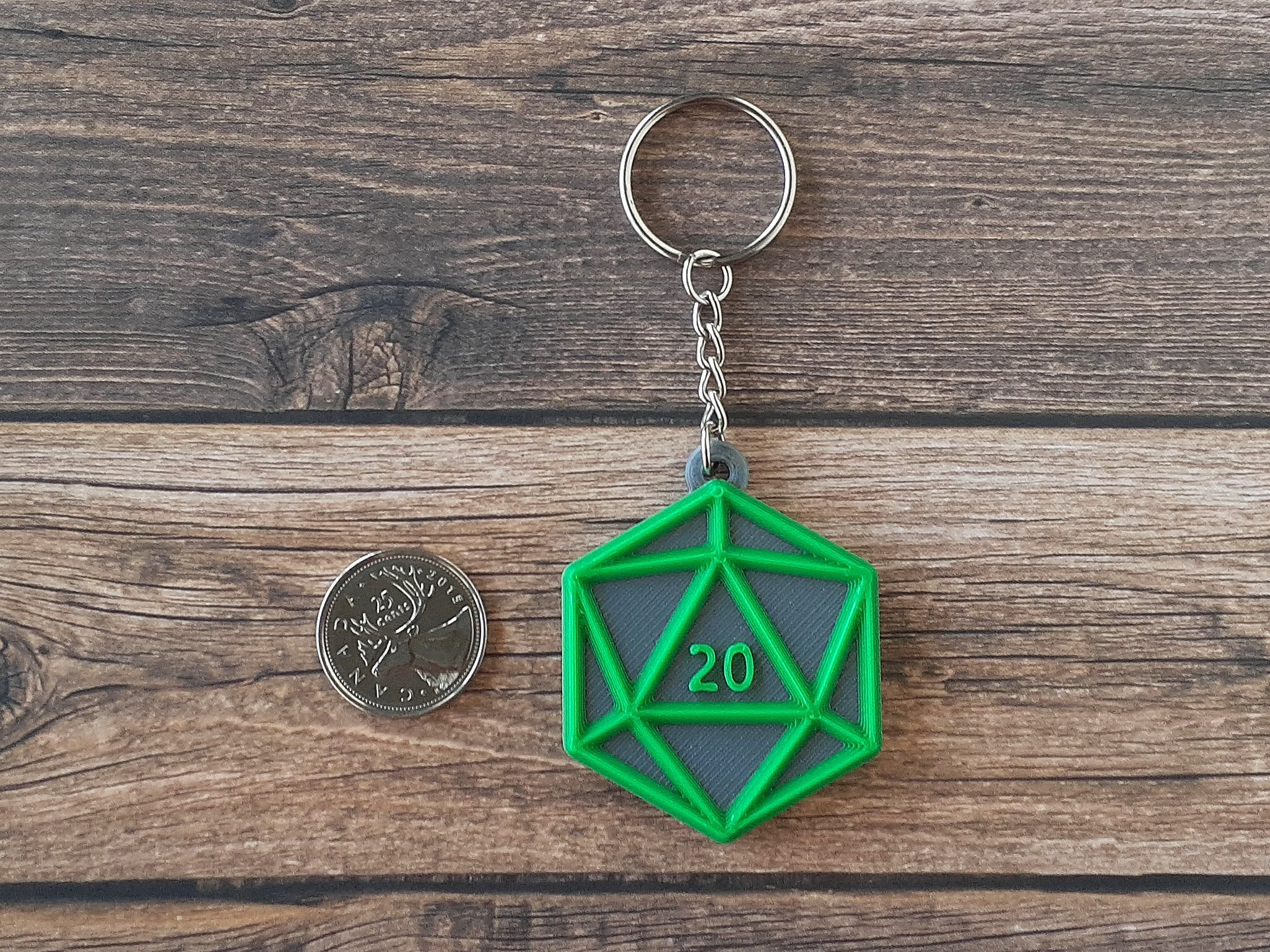 Personalized D20 Keychain Two Colours 3D Printed Gift for - Etsy