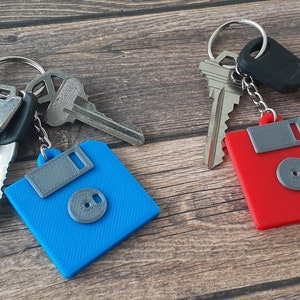 Floppy Disk Keychain, 3D Printed Diskette, Personalized Present, 15 ...