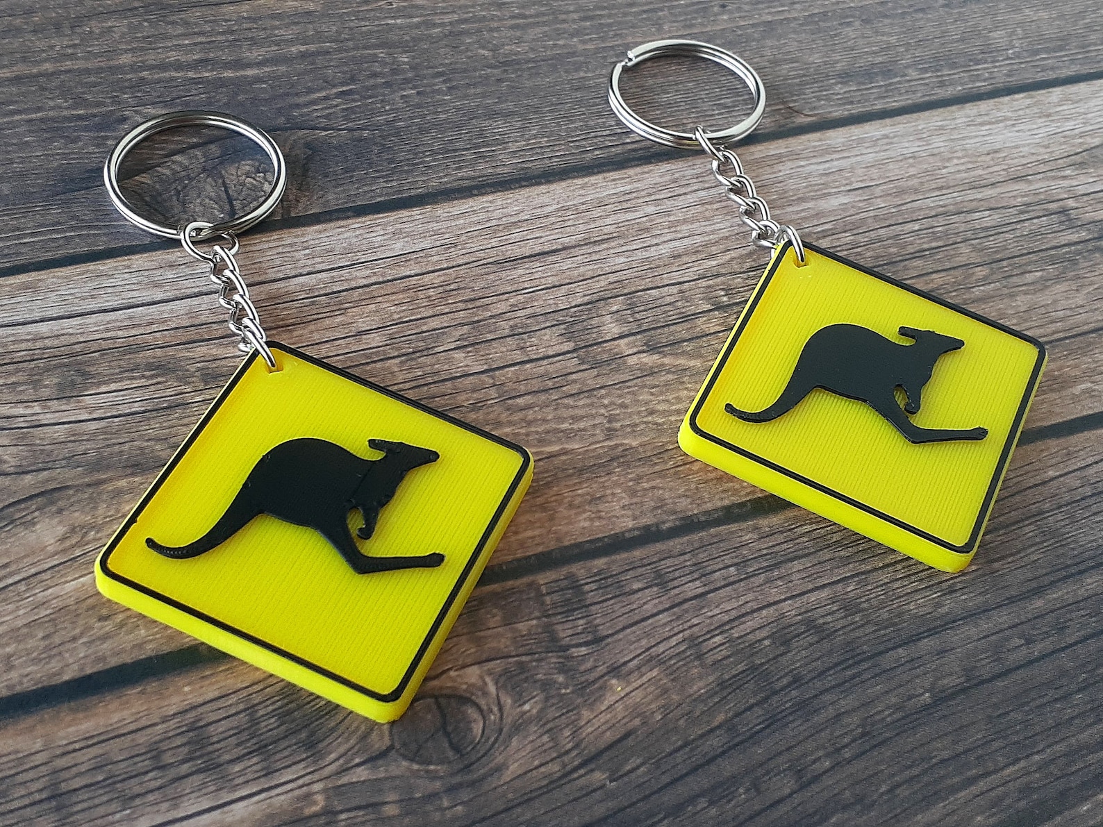 Kangaroo Crossing Keychain, Australia XING Warning Sign, 3D Printed ...