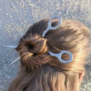 Hair Stylist Scissor Hair Pins, Set of 2, Personalized Gift, Thick or ...