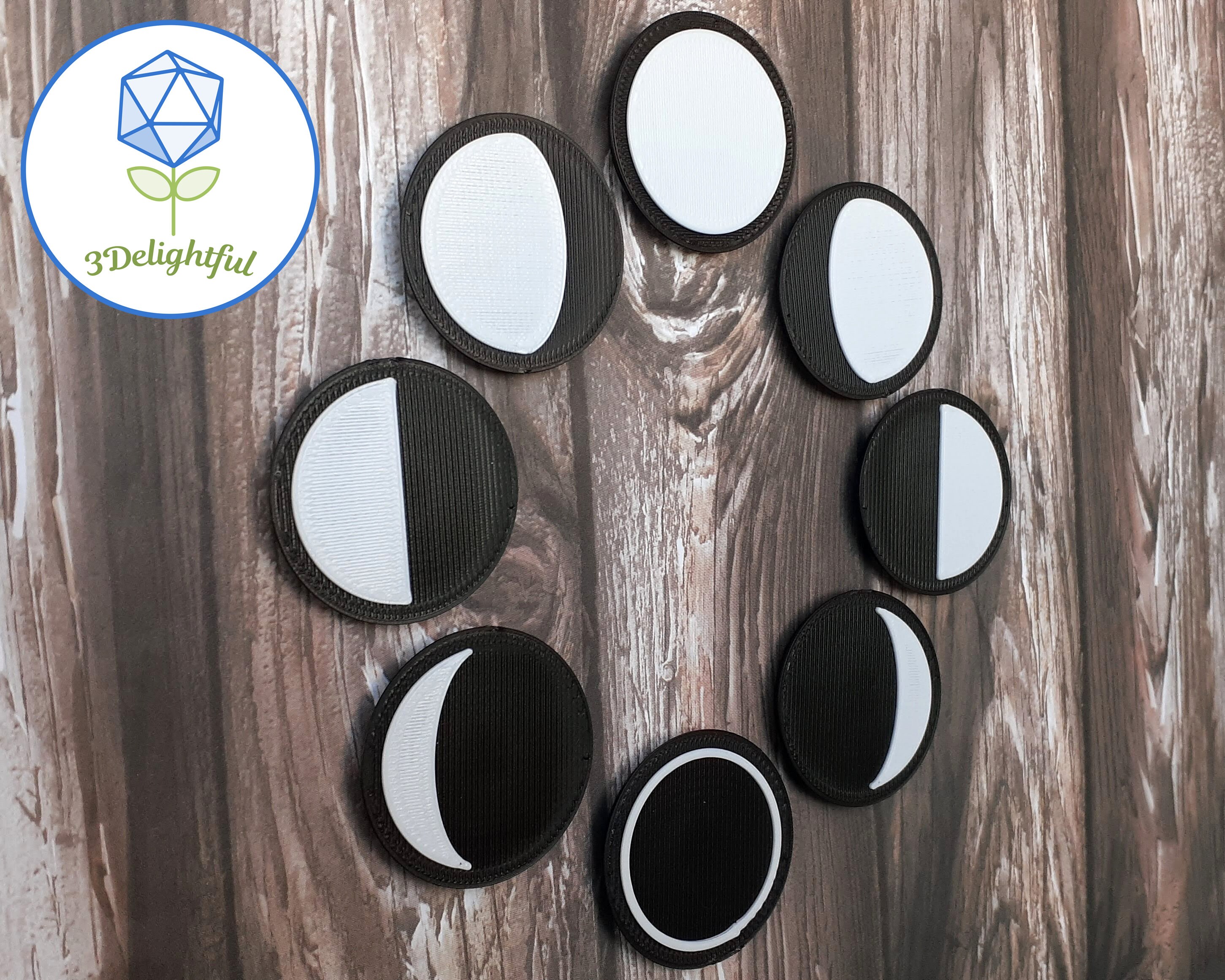 Lunar Cycle Magnets, Set of 8, Full Moon - New Moon, Shrine Decor ...