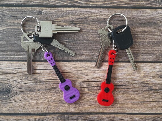 Ukulele Keychain Personalized Colours 3D Printed Uke Gift | Etsy