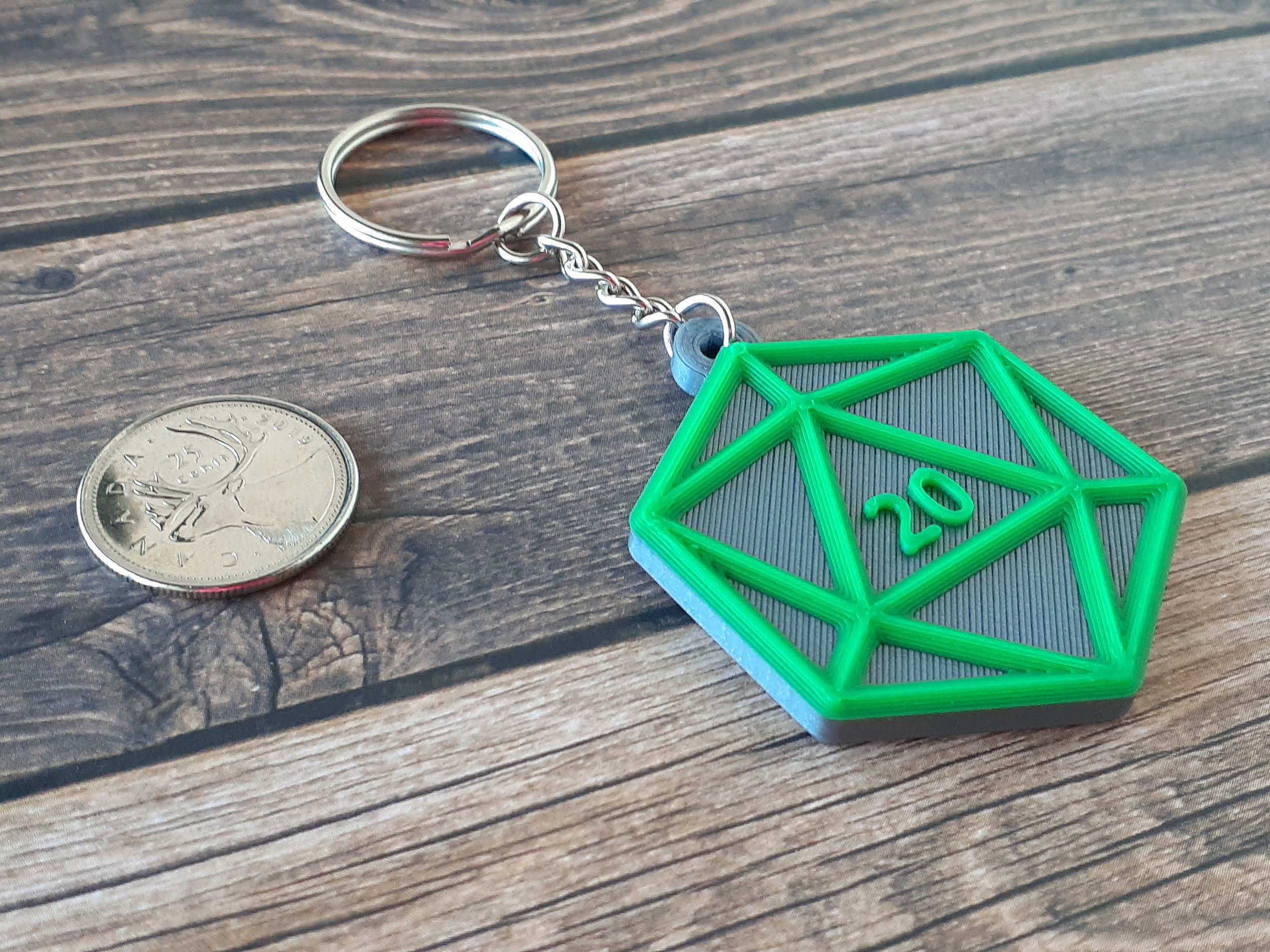 Personalized D20 Keychain, Two Colours, 3D Printed, Gift for Dungeon ...