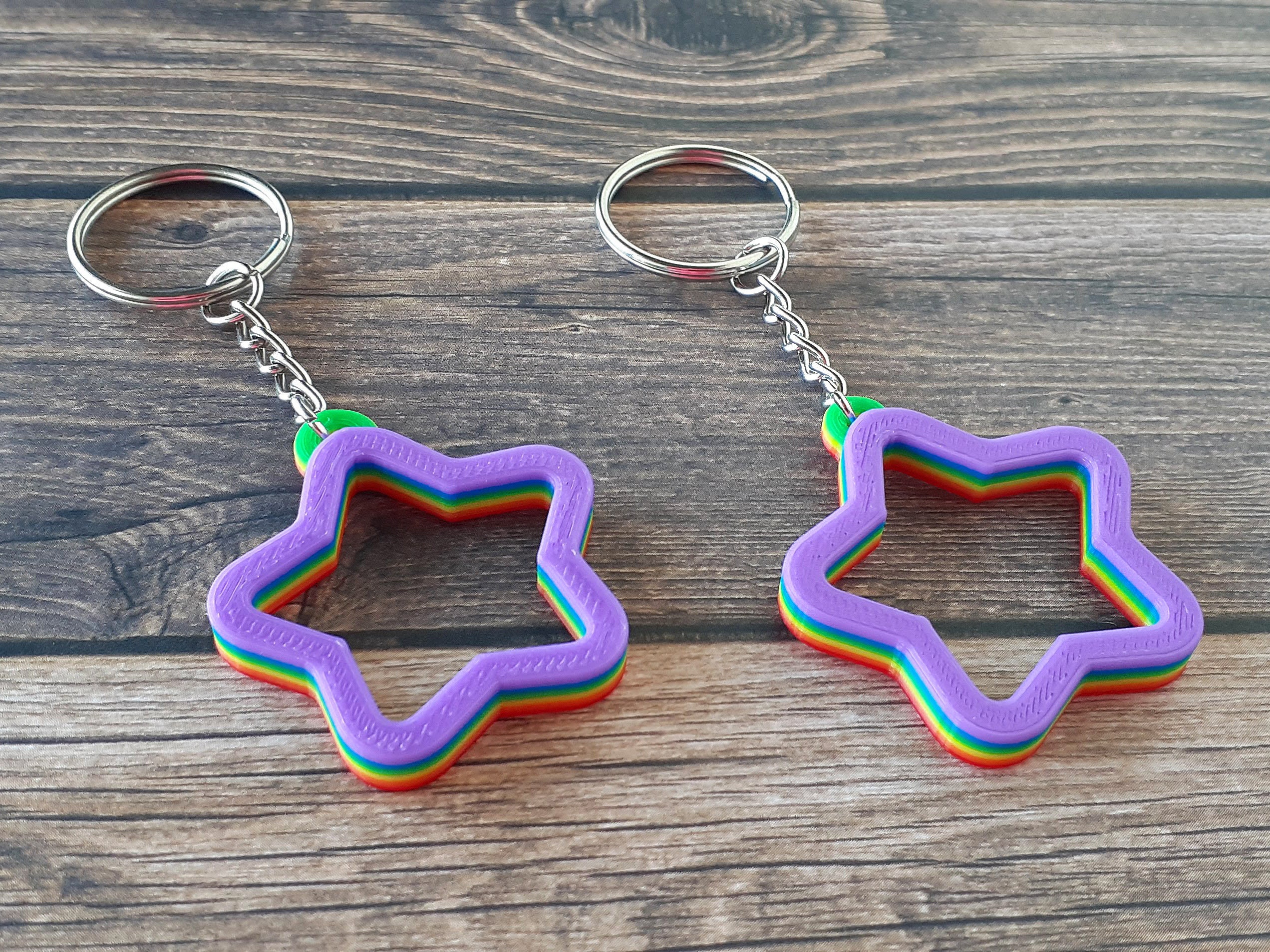 Rainbow Star Keychain, 3D Printed, Cute Unique Keyring, LGBTQ+ Pride - Etsy