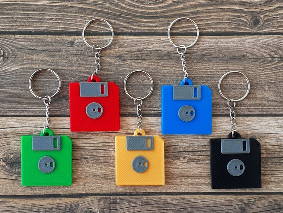 Floppy Disk Keychain 3D Printed Diskette Personalized - Etsy