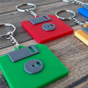 Floppy Disk Keychain, 3D Printed Diskette, Personalized Present, 15 ...