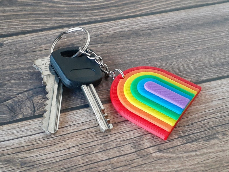 Rainbow Boho Keychain, LGBTQ+ Pride, 3D Print - Etsy