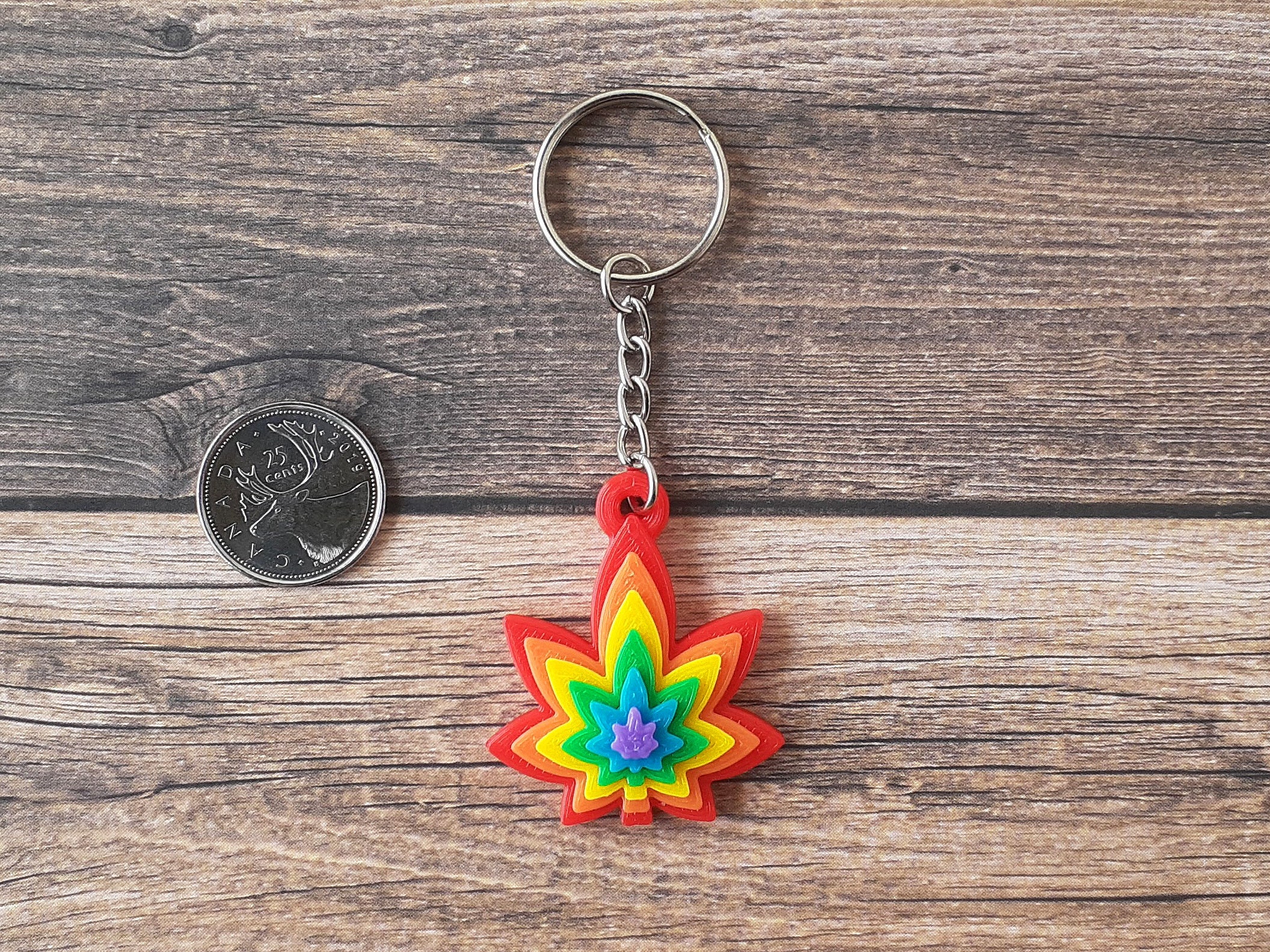 Rainbow Weed Leaf Keychain, 3D Printed, Pride Keyring, LGBTQ+ - Etsy