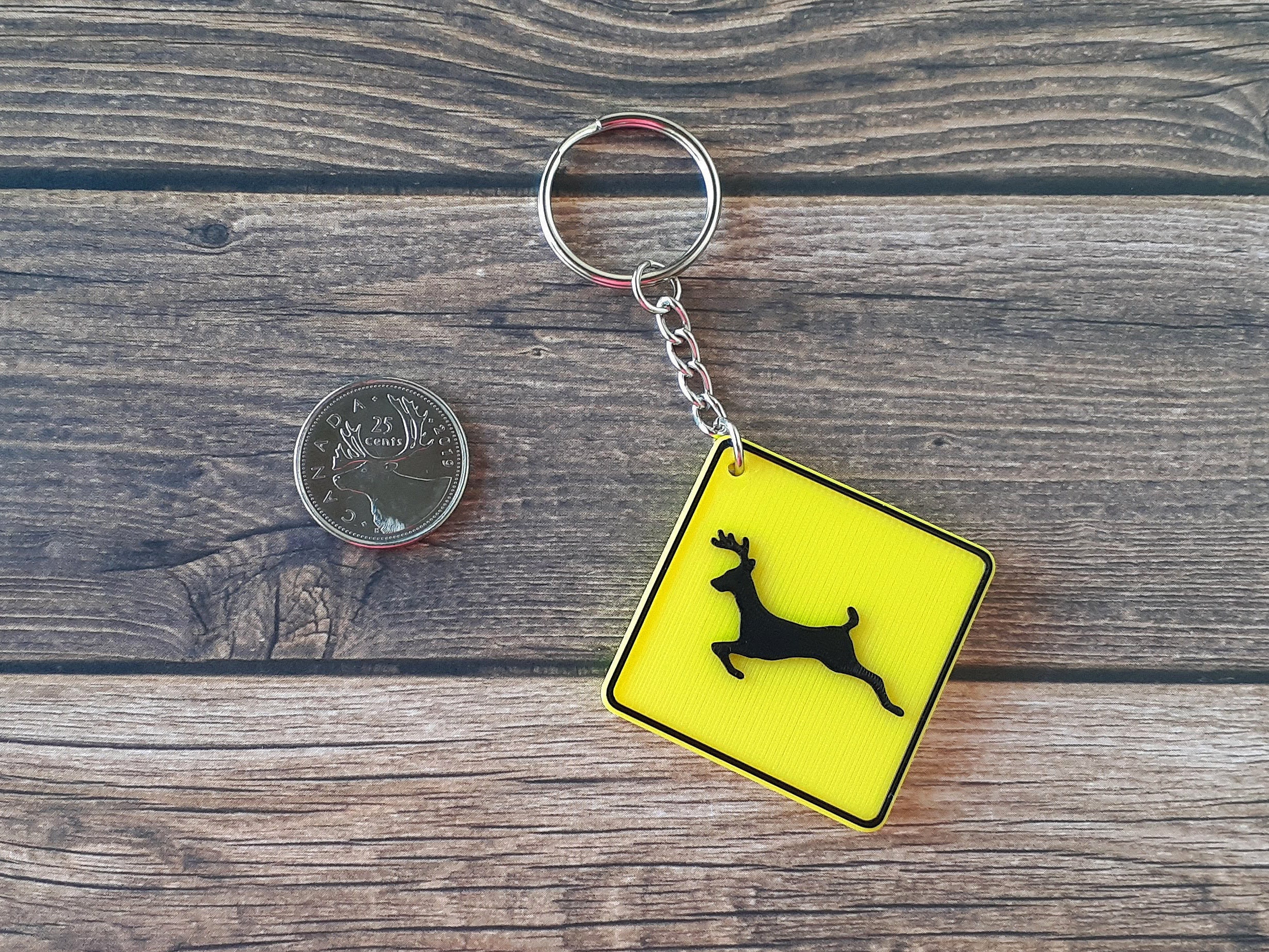 Deer Crossing Keychain, Warning Sign, Cottagecore - Etsy