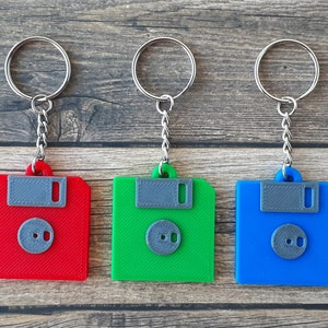 Floppy Disk Keychain, 3D Printed Diskette, Personalized Present, 15 ...