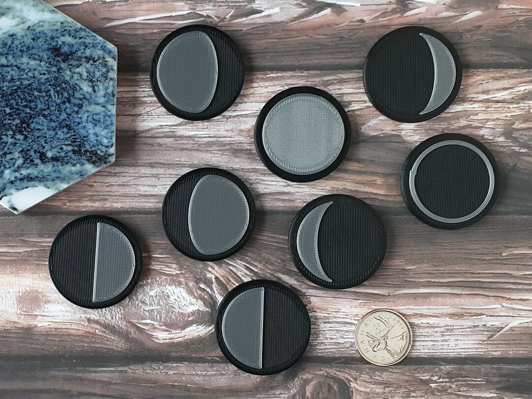 Lunar Cycle Magnets, Set of 8, Full Moon - New Moon, Shrine Decor ...
