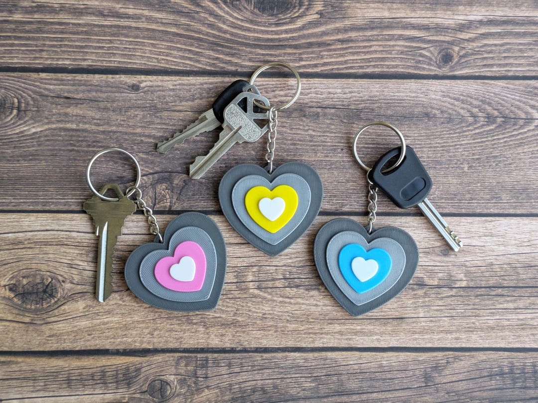 Demigender Pride Heart Keychain – 3D Printed LGBTQ+ Accessory - Etsy