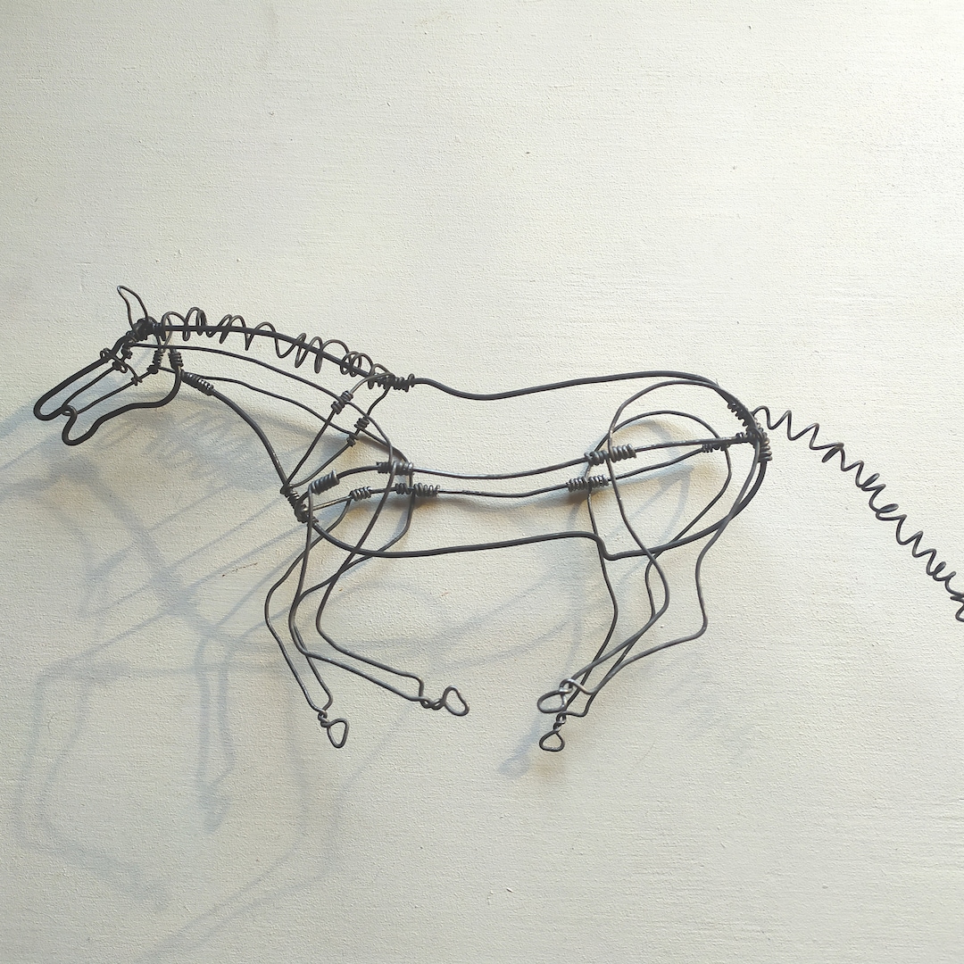 Horse Sculpture, Horse Art, Wire Sculpture, Horse Metal Art, - Etsy