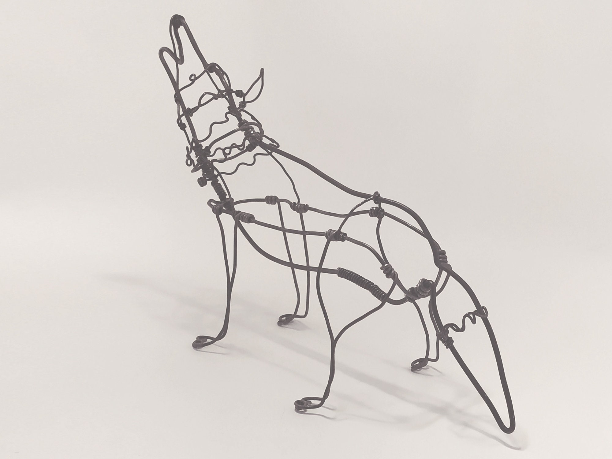 Wolf Sculpture, Wolf Art, Wire Sculpture, Wolf Metal Art, Wire Wildlife ...