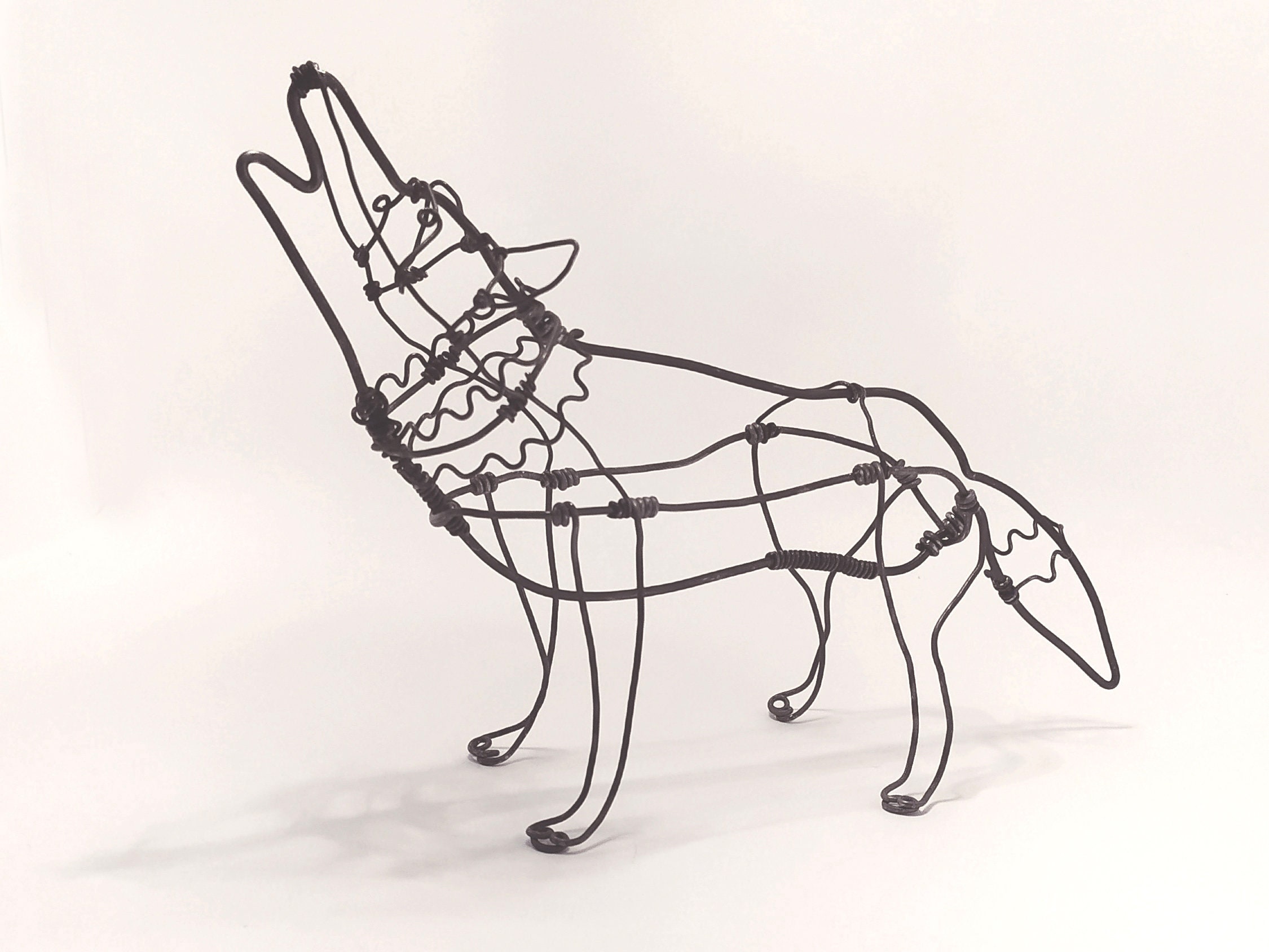 Wolf Sculpture, Wolf Art, Wire Sculpture, Wolf Metal Art, Wire Wildlife ...