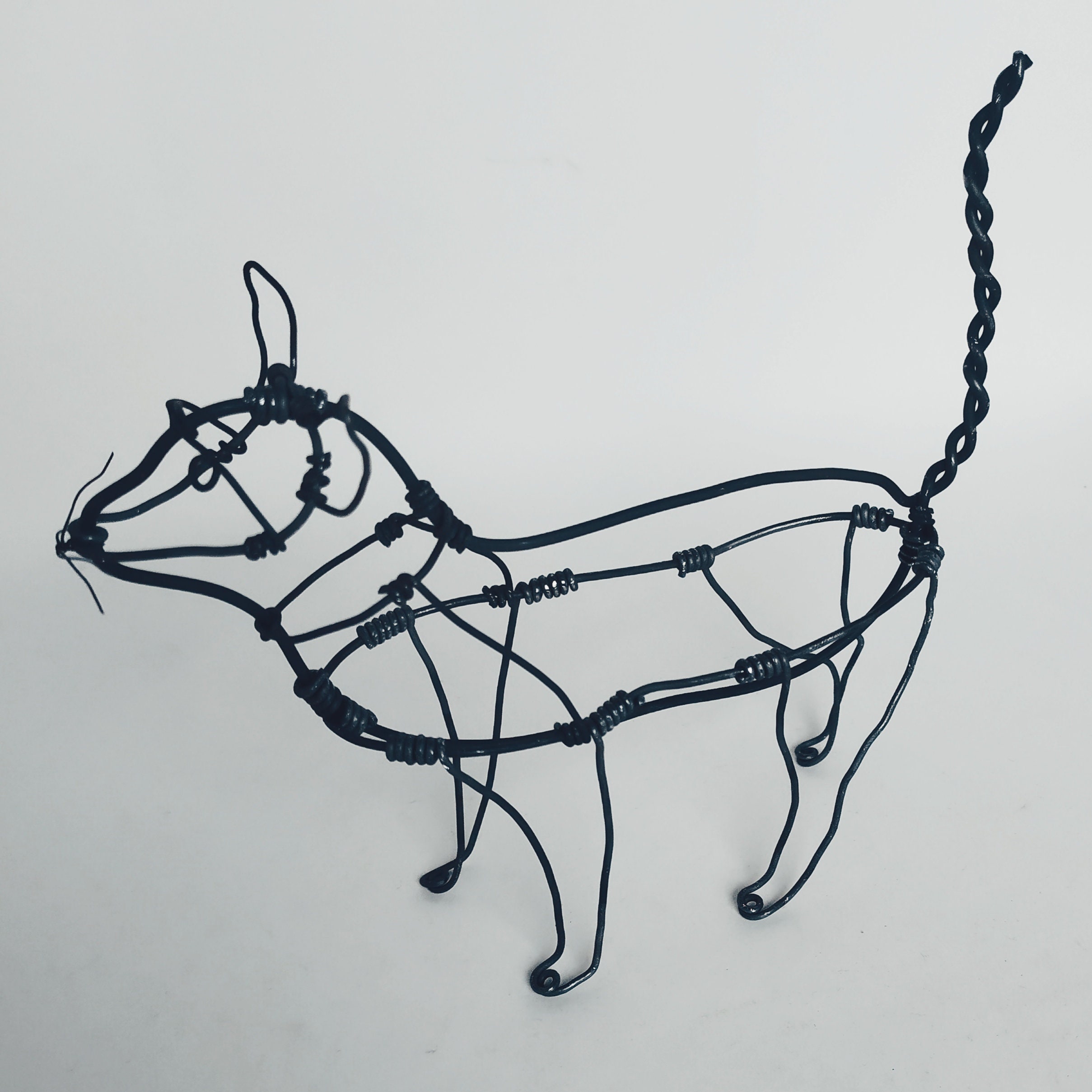 Cat Sculptucat Art, Wire Sculpture, Cat Metal Art, - Etsy