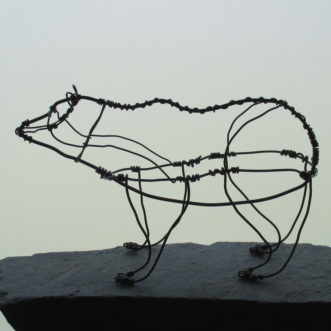 Bear Sculpture, Bear Art, Wire Sculpture, Bear Metal Art, Wire Wildlife ...