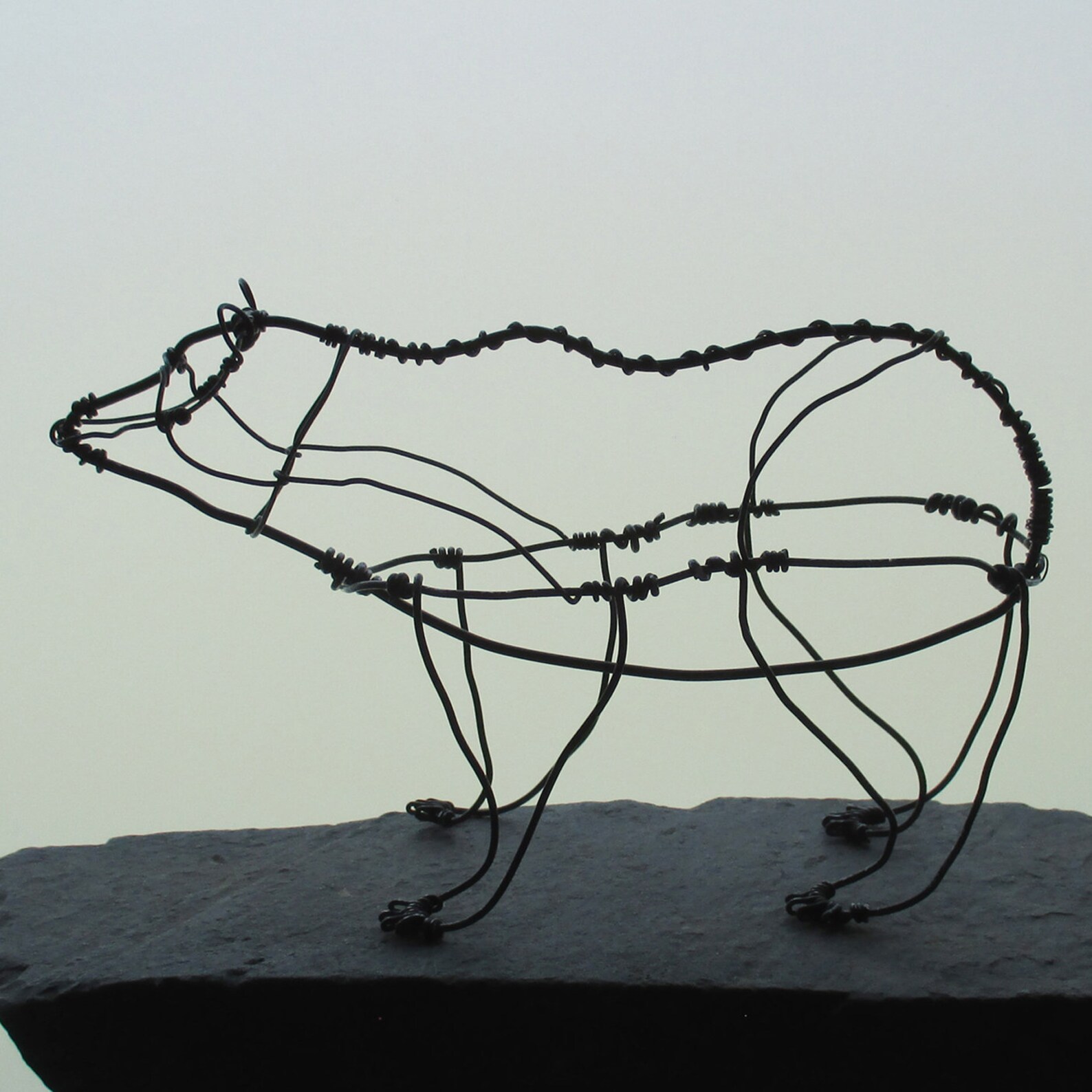 Bear Sculpture, Bear Art, Wire Sculpture, Bear Metal Art, Wire Wildlife ...