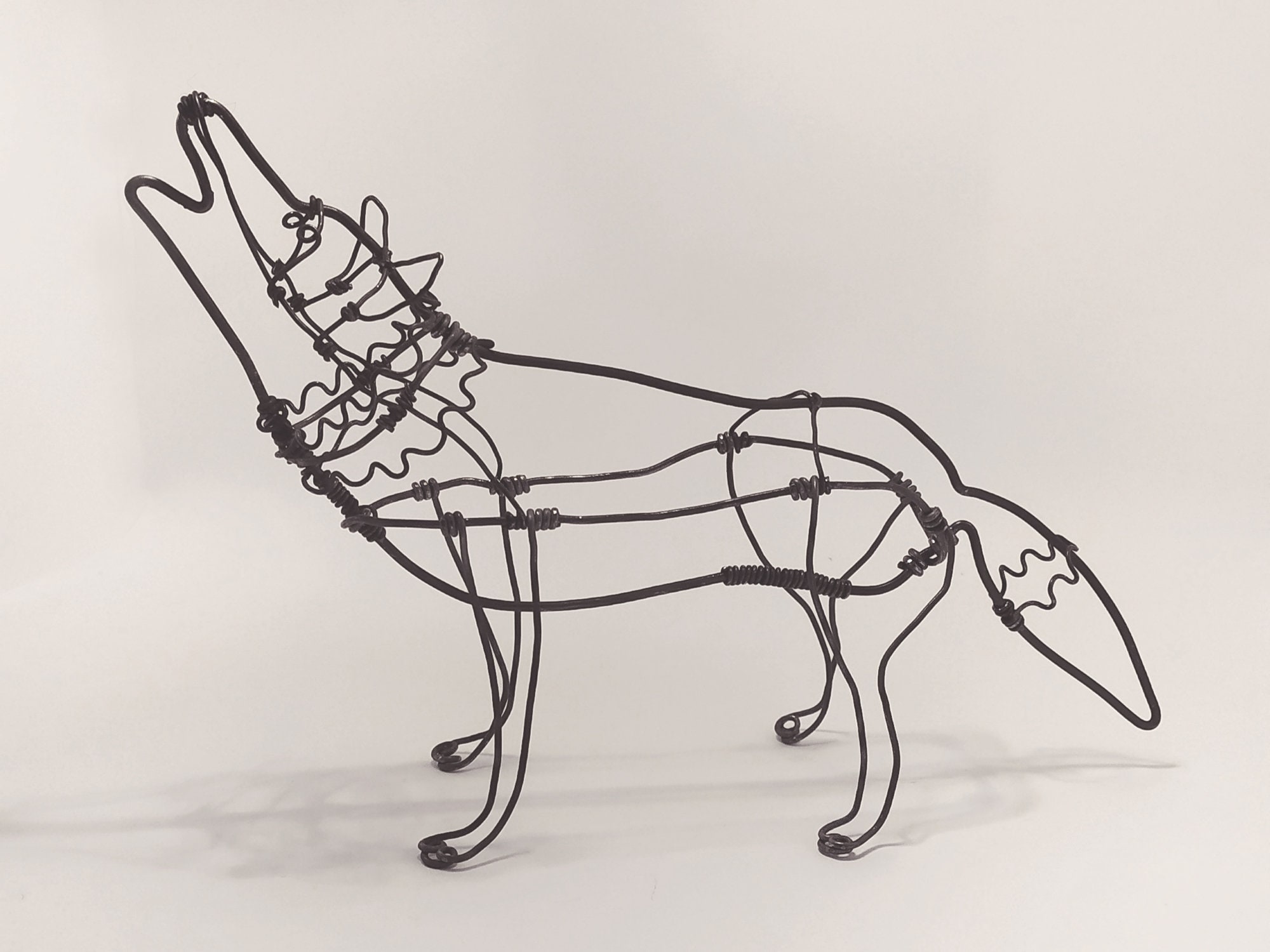 Wolf Sculpture, Wolf Art, Wire Sculpture, Wolf Metal Art, Wire Wildlife ...