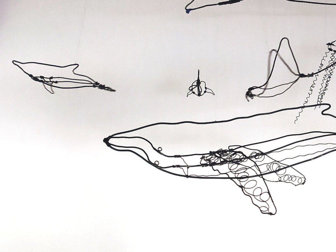 Whales Sculpture sea Animals Art Wire Sculpture Whales - Etsy