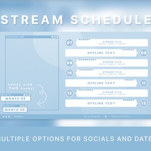 Web Style Twitch Schedule Template: Vtuber Streamer Graphics (PSD File ...