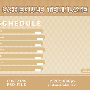 Twitch Schedule Template | Yellow Diamond | Yellow | Streamer Assets ...